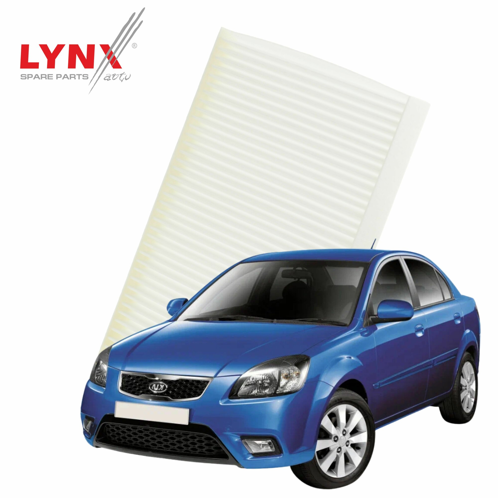 Фильтр салонный Kia Rio (2) JB / Киа Рио 2005 2006 2007 2008 2009 2010 2011 / 1шт LYNXauto