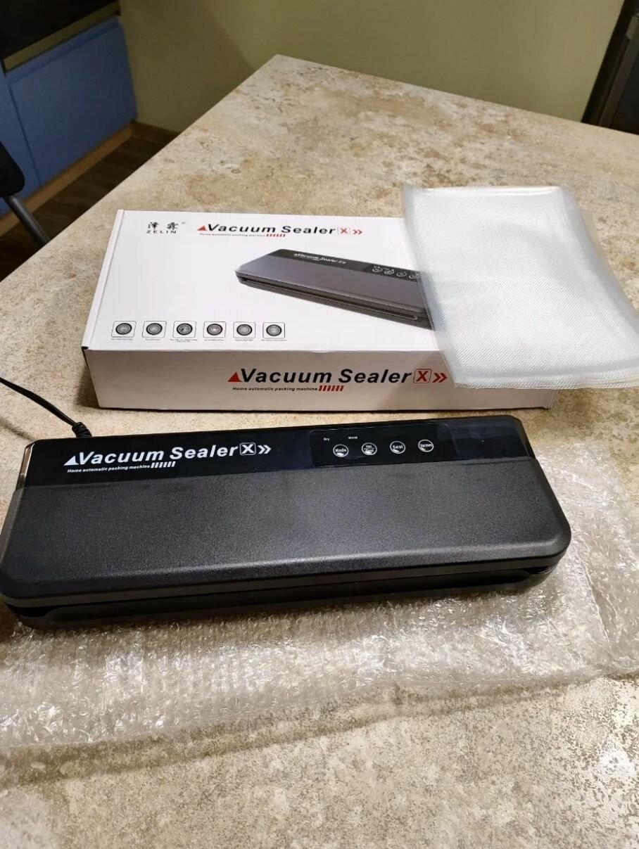 Вакууматор для продуктов с резаком SuvidePack S8001 черный, вакууматор для продуктов, запаиватель пакетов