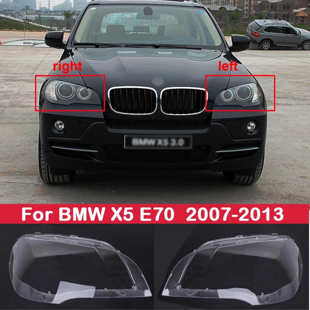 Для BMW X5 E70 2007-2013 автомобильные передние фары, стеклянные фары, прозрачный абажур, корпус лампы E70, крышка фары, линза Left and Right