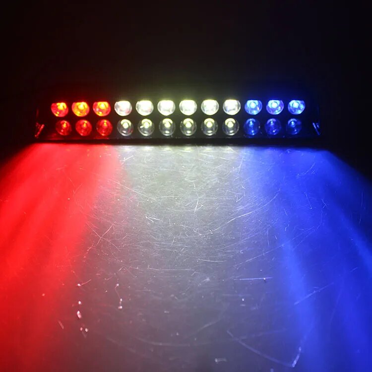 Автомобильная лампа 12 В, стробоскоп, мигающий стробоскоп, 12LED red white blue