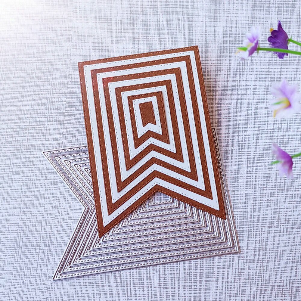 Рельефные пресс-формы для скрапбукинга, серебристого цвета, низкоуглеродистая сталь, набор из 11 штук