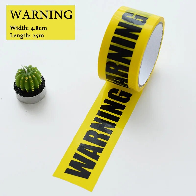 Предупреждающая лента Warning, 4.8cm, 25m