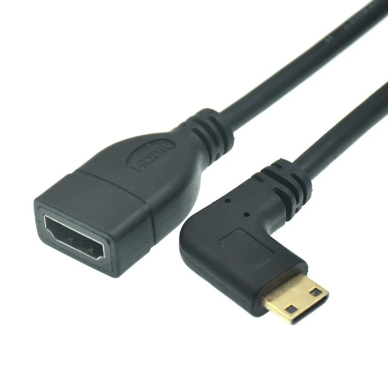 HDMI кабель 15 см, угловой, черный