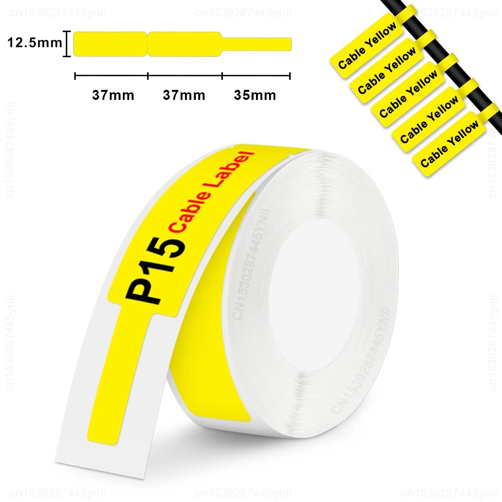 Labelwell термобумага для этикеток P15 12x40 мм 160 шт. Cable Yellow