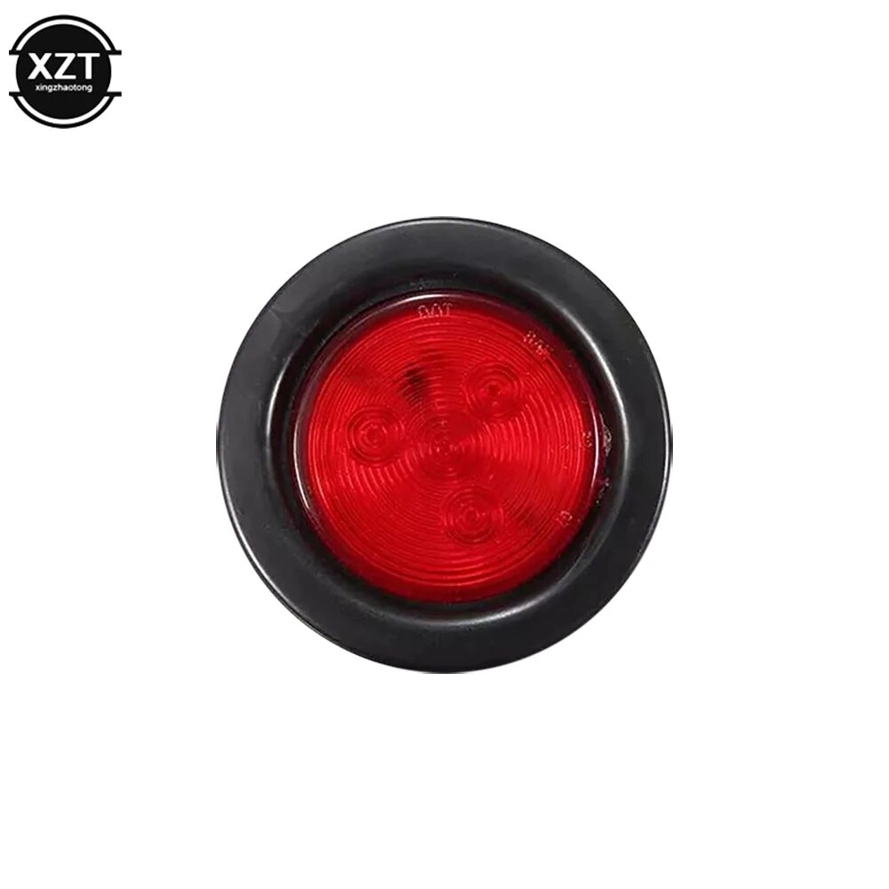 Красный круглый боковой габаритный фонарь 4 LED 12/24V
