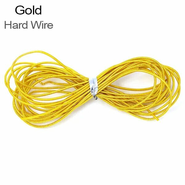 Золотая канитель Hard Wire, 1 мм, желтая