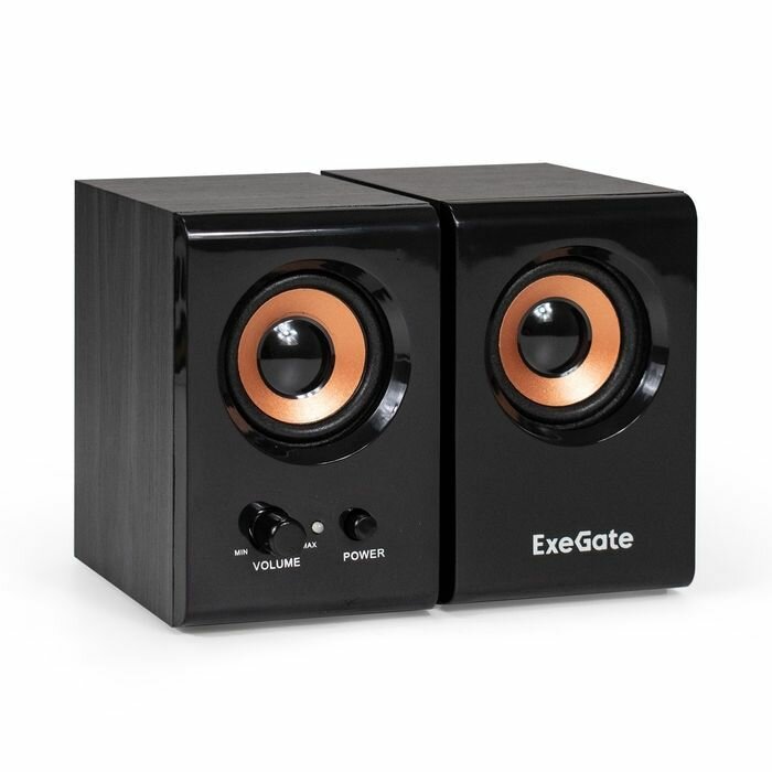 Компьютерная акустика ExeGate 2.0 Maestro SPS-605 (Активная, питание 220В, 2х3Вт, 30-18000Гц, цвет черный, дерево, разъем для наушников, Color Box)