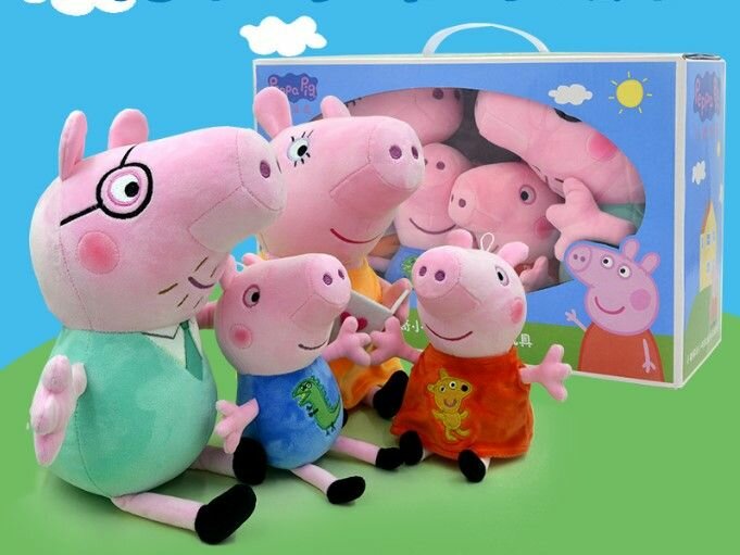 Игровой набор свинка Пеппа Джордж мама папа 30 см, мягкая плюшевая семья, игрушки для девочек и мальчиков, в подарок