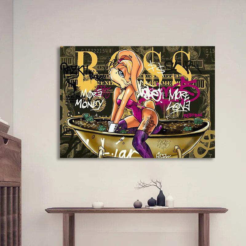 Доллар / Bugs Bunny, Картина деньги, мотивация постер, из коллекции "Офисные картины", 50х70 см.