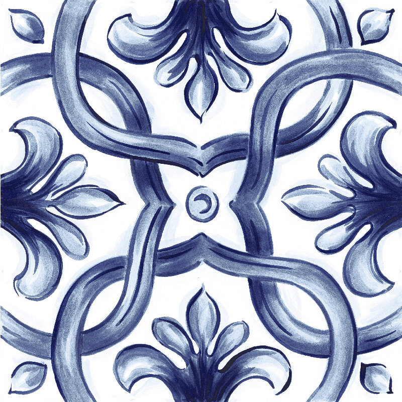 Керамогранит Marazzi Ragno Amuri Decoro Maiolica Tappeto 2 Glossy RT RC8H 20х20 см