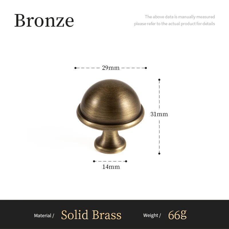 Сантая Антикварная латунная ручка для шкафа 29мм Knob-29mm