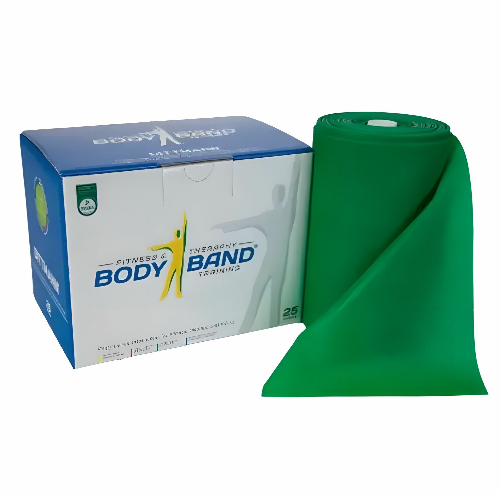Эспандер ленточный / Лента для пилатеса Dittmann Body-Band, рулон 25 м, сопротивление среднее 7-10 кг, зеленый
