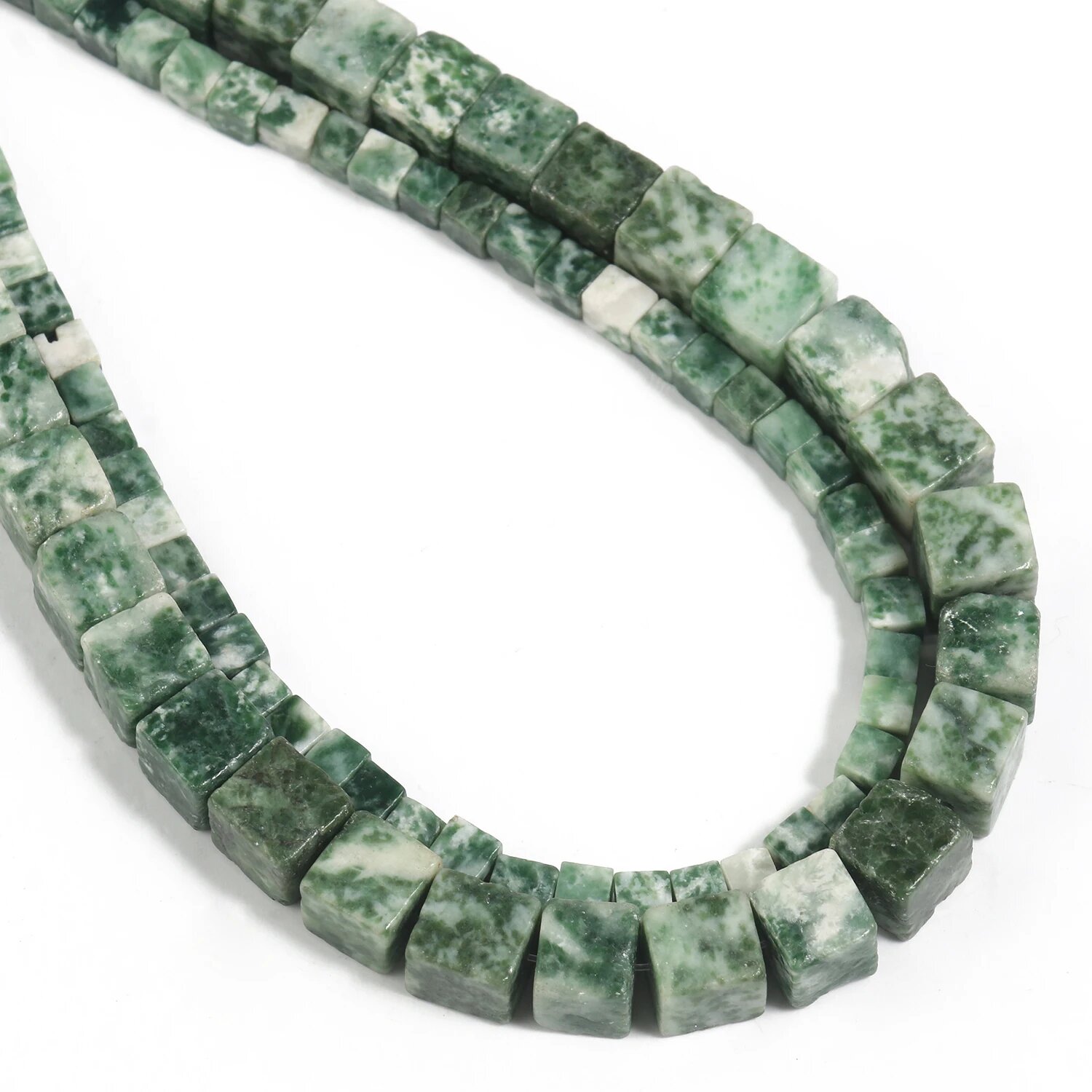 Бусины из камня GMB724 6/8/10 мм Изумрудный, 4mm about 90pcs, green spot jasper