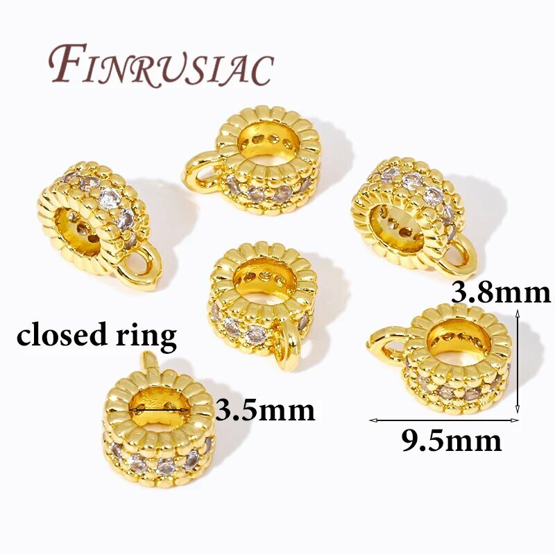 Бейлы для подвесок/Покрытые 18-каратным золотом круглые трубки для ювелирных изделий, круглые бусины для самостоятельного изготовления подвесок, фурнитура для аксессуаров «сделай сам»