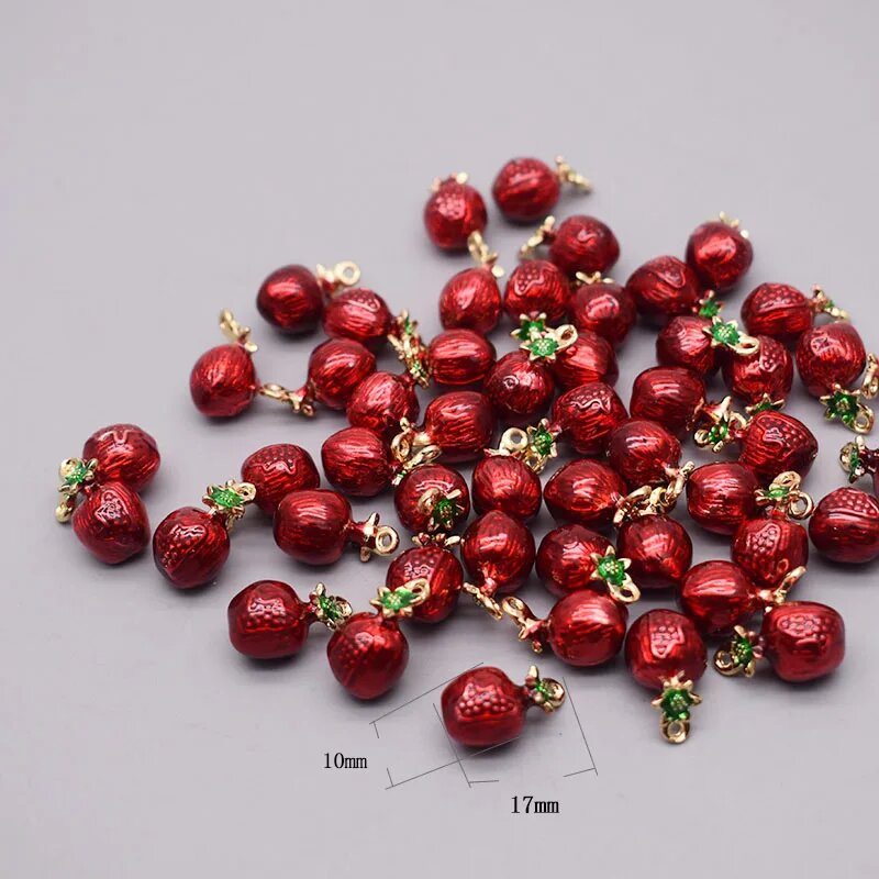 Эмалевые бусины YanQi фрукты медные Бордовый, 2pcs, B