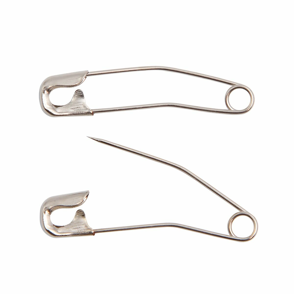 98401 (85303) Булавки английские изогнутые №2 (38мм) металл, цв. никель, 60шт/упак, PONY