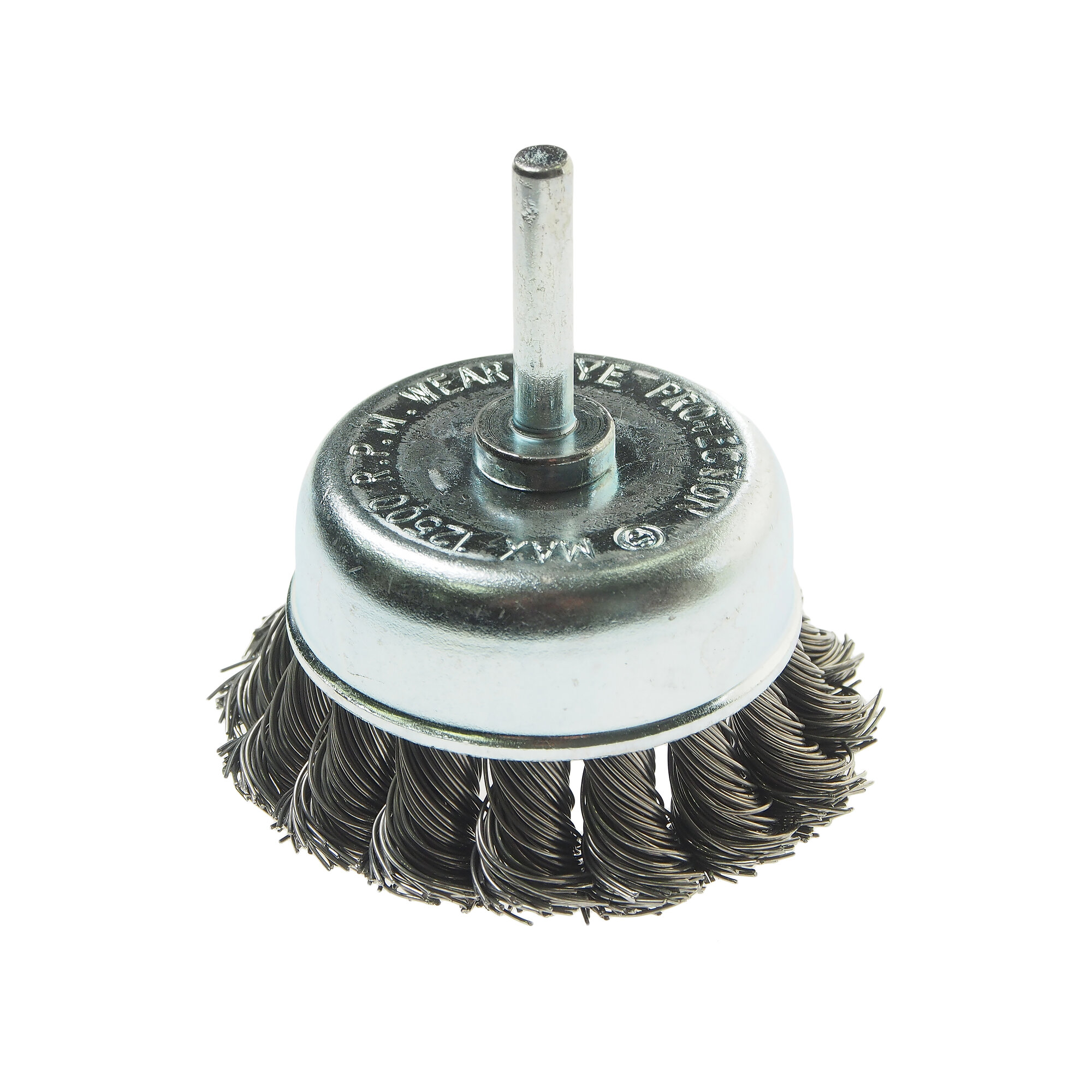 Щетка для дрели 65мм "Чашка" со шпилькой, стальная проволока 0,5мм (макс. 12500 об/мин.)в блистере эврика ER-21065