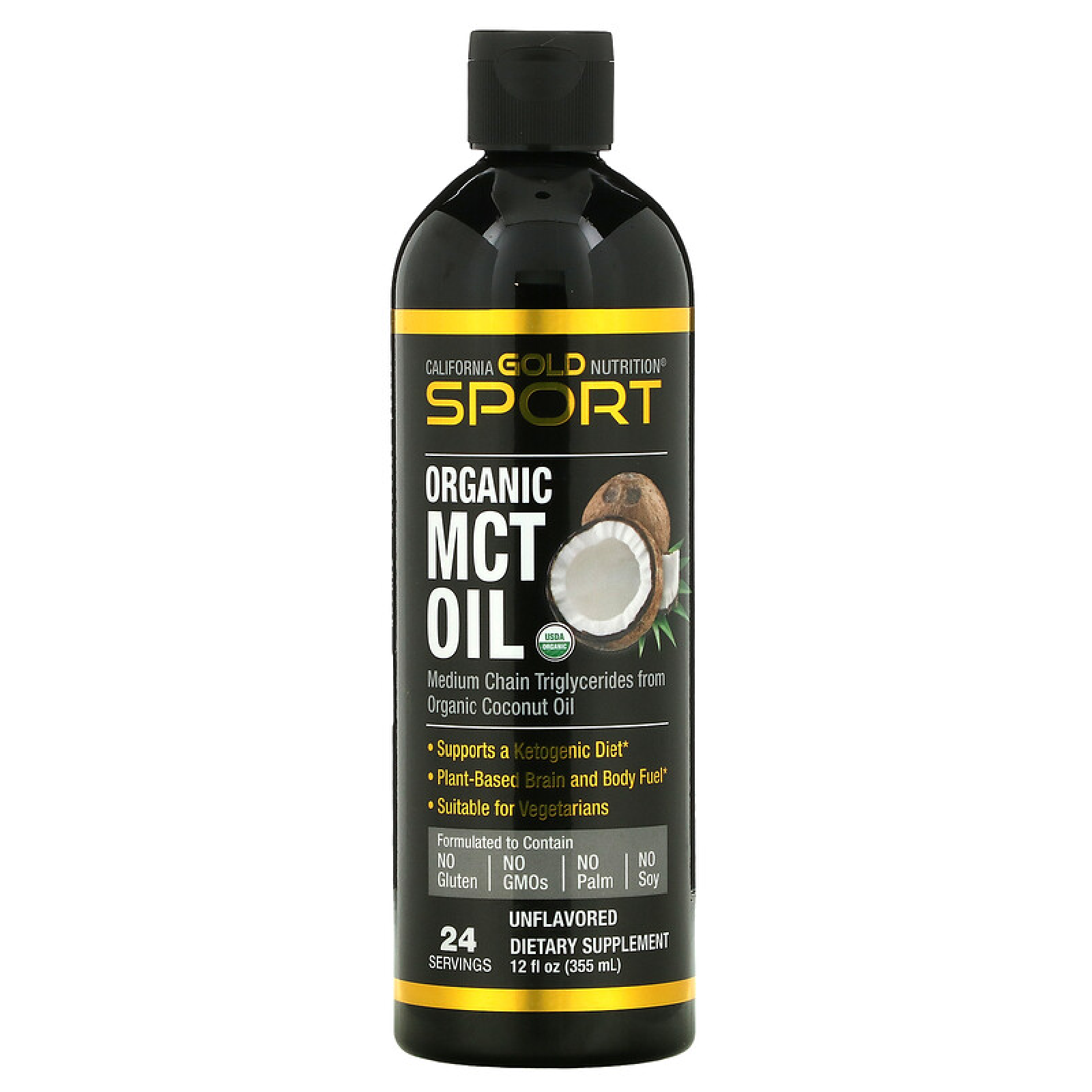 California Gold Nutrition, Organic MCT Oil, органическое масло MCT, 355 мл