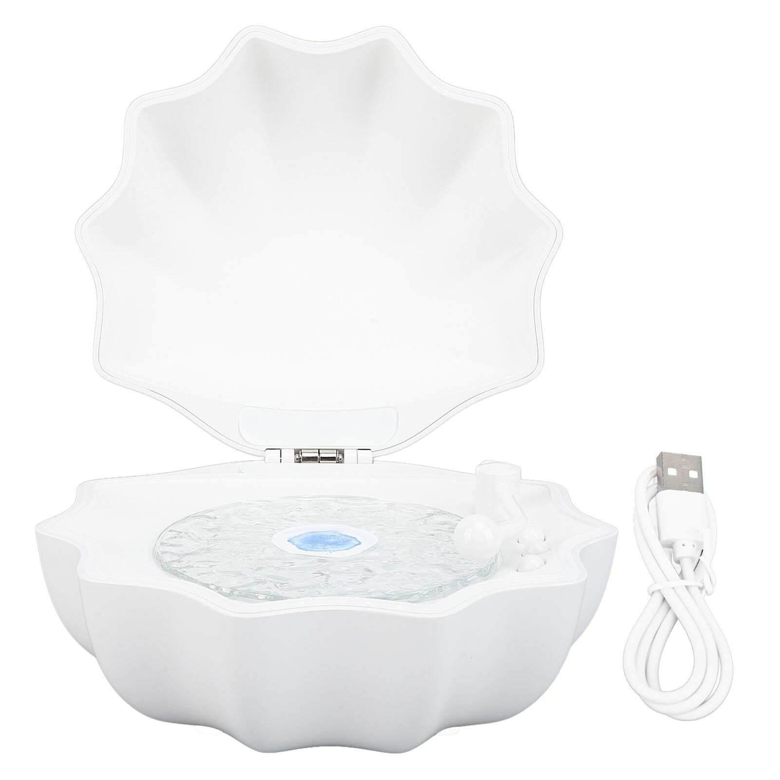 Динамик-лампа "Раковина", музыкальный проектор, мощный бас, мини, для стола, белый