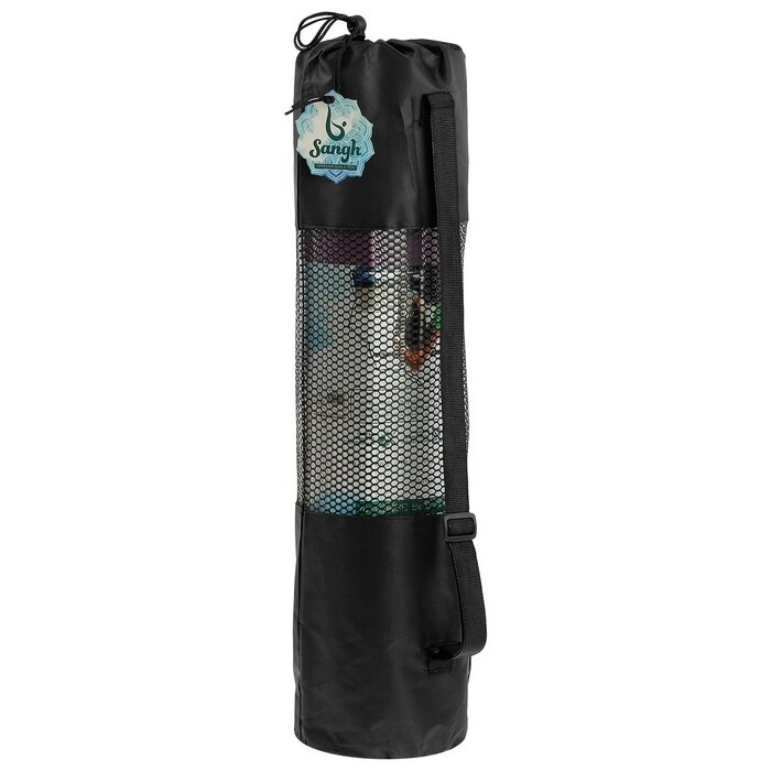 Чехол для йога-коврика Sangh 68х25 см, для толщины до 8 мм, цвет черный