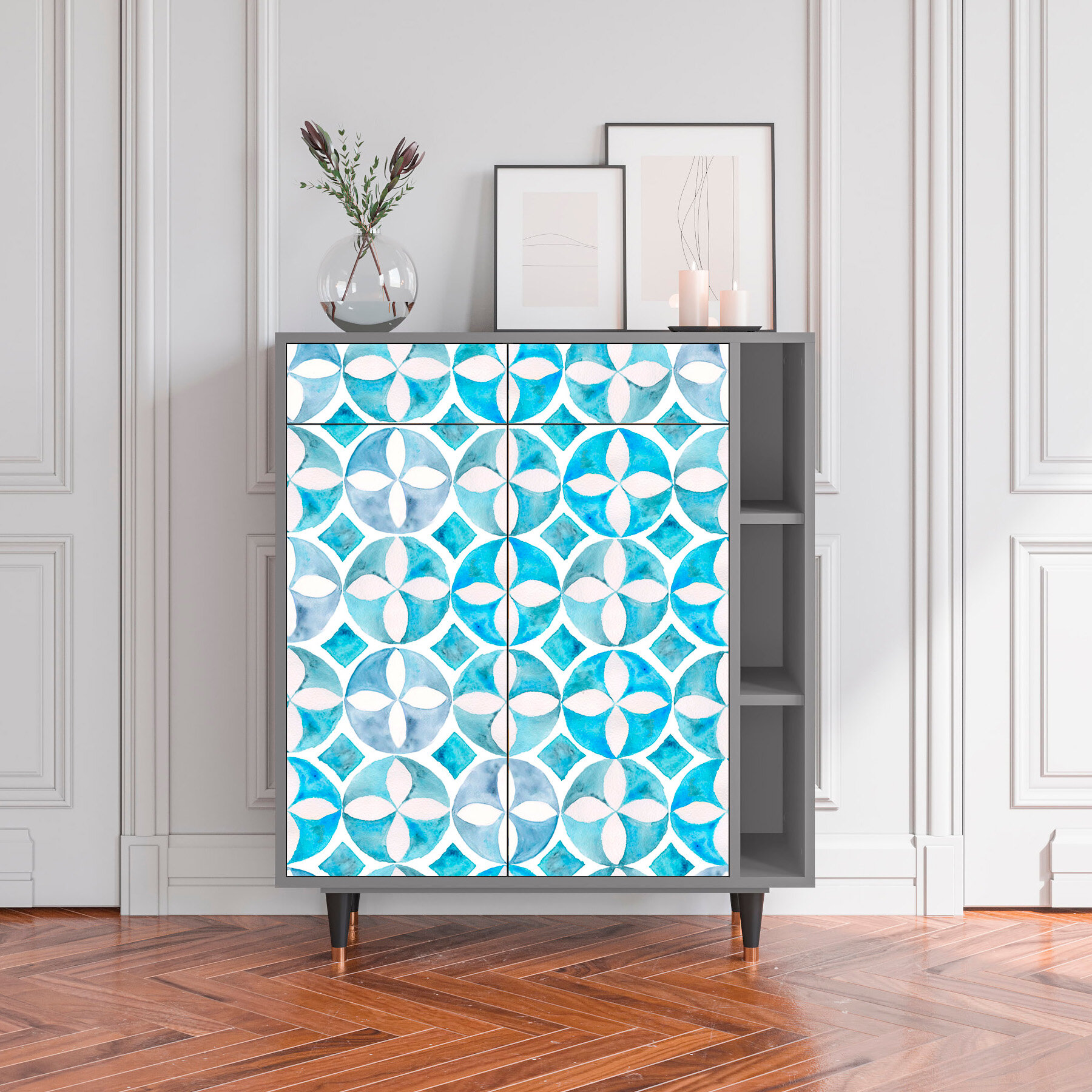 Комод - STORYZ - BS6 Porto Mood, Размер - 94 x 110 x 41 см, Цвет корпуса - , Серый