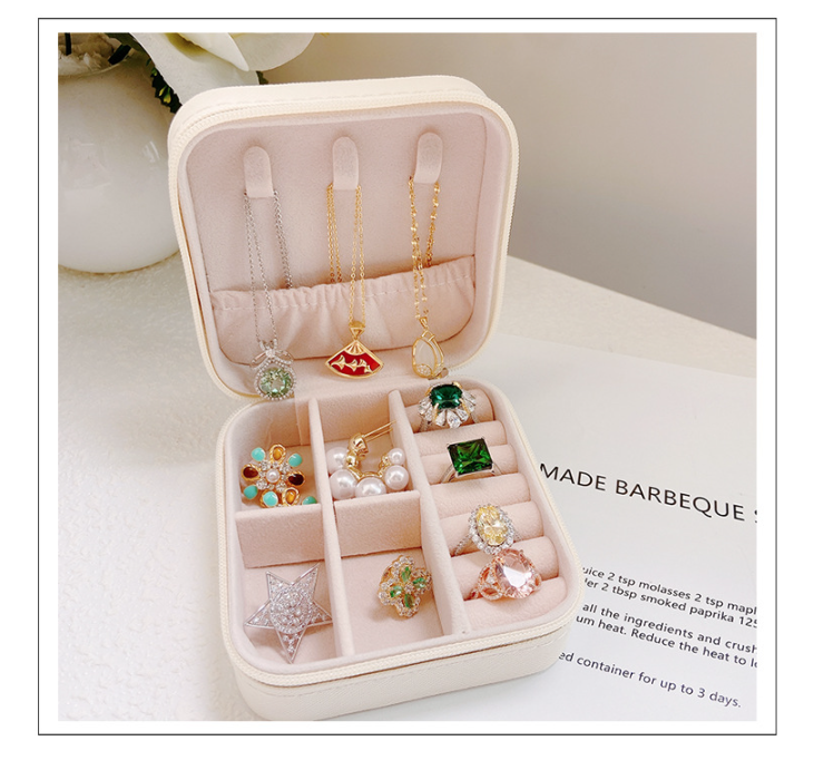 Шкатулка-коробка MyPads X7667 для хранения ювелирных украшений, бижутерии на молнии дорожная удобно брать с собой, компактная, с отделениями для ко.