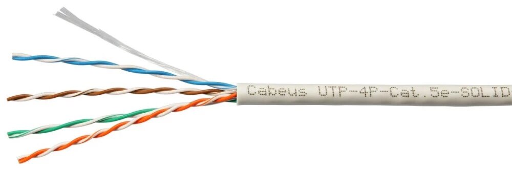 Бухта Cabeus 305м (UTP-4P-Cat.5e-SOLID-GY-LIGHT)