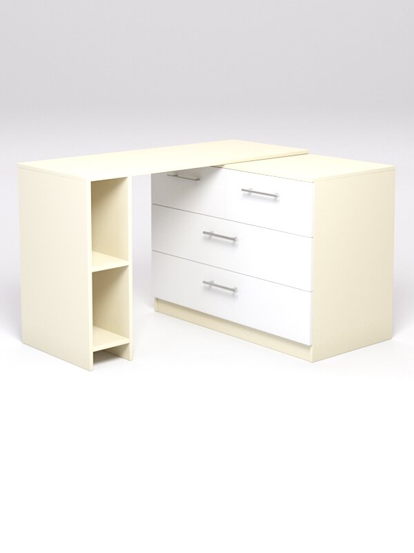 Поворотный компьютерный стол Триумф 2, Крем Вайс и Белый. Производитель товара - компания Westcom.