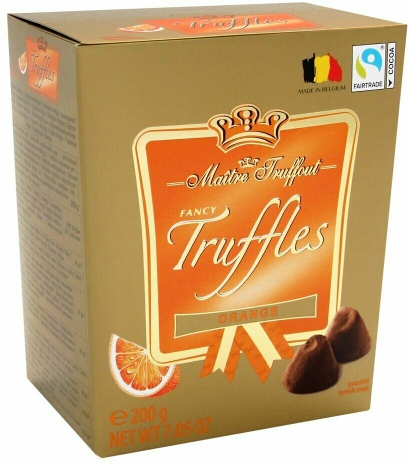 Конфеты Maitre Truffout Truffles Orange Fancy трюфели с апельсином 200 г (из Финляндии)