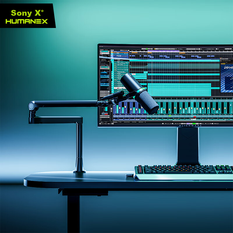 Songnen X Microphone Stand, Desktop Suspension Bracket, for Live Streaming And Karaoke, 2KG Load Capacity, Shock-Resistant, Three-Stage Detachable, Omnidirectional Folding, AX-3