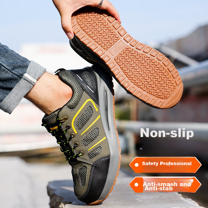 Jingtu Safety Shoes for Men, Non-Slip, Steel Toe Cap, Puncture-Resistant, Wear-Resistant, Lightweight Work Safety Functional Shoes 3070 Size 43