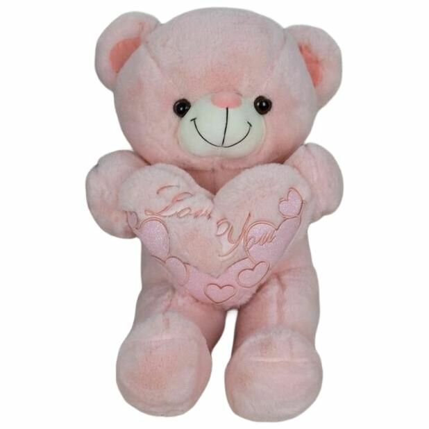 Мягкая игрушка Мишка с сердцем, То-Ма-То, розовый 75 см