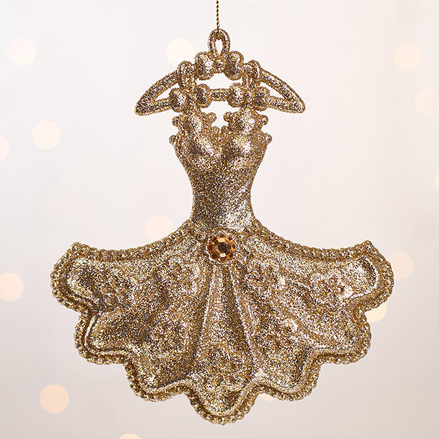 Елочная игрушка Бальное Платье Амели 14 см, подвеска, Forest Market, 190504