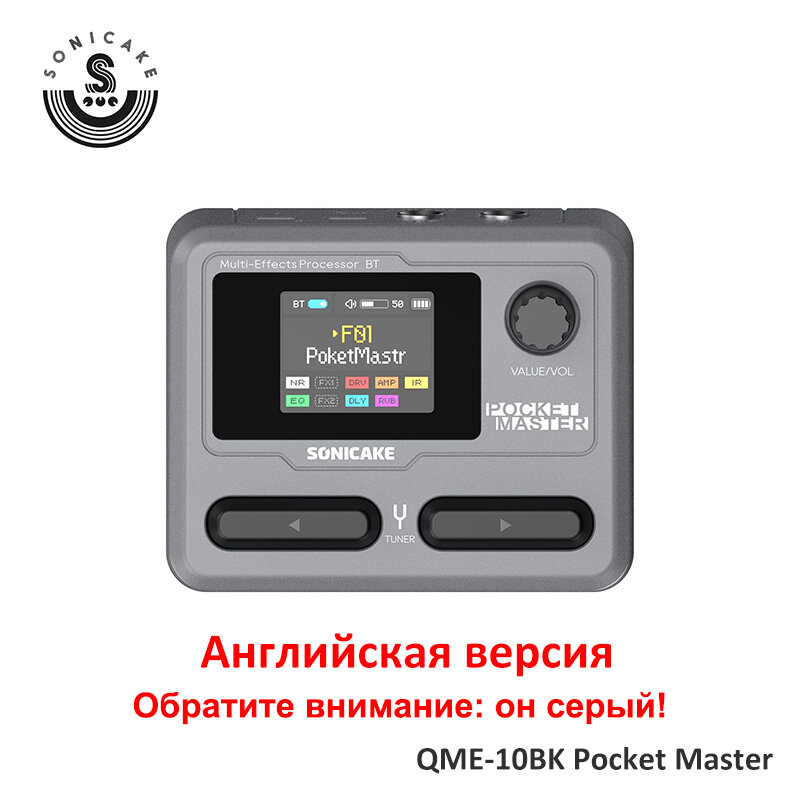Sonicake QME-10BK Pocket Master Гитарный басовый усилитель Моделирование ИК-кабинетов Моделирование мультиэффектов со стерео