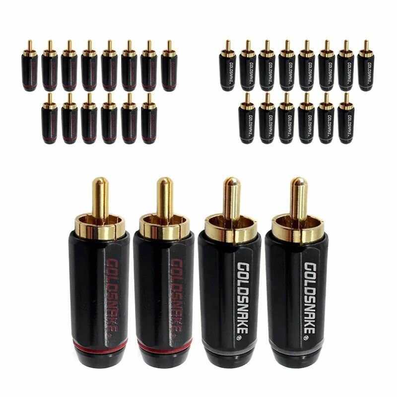 Разъем RCA Поддержка кабеля до 6 мм AV RCA HIFI Терминал Фоно Разъем Позолоченная Латунь
