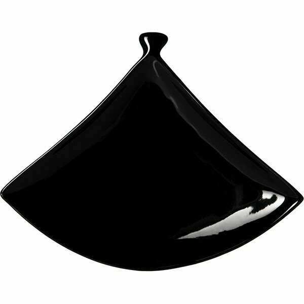 Блюдо-веер 20*13см черн. фарфор (Бренд Kunstwerk, страна Китай)