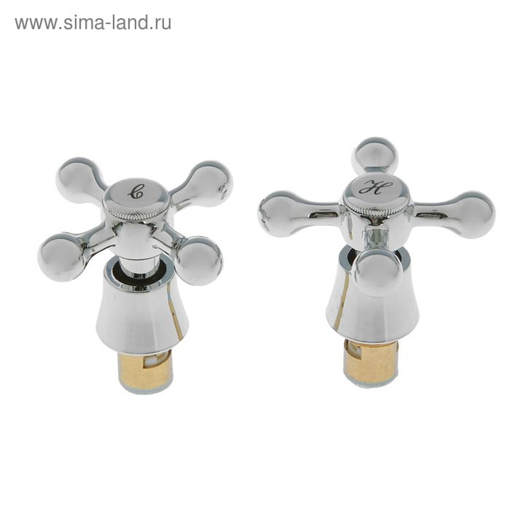 Маховик Accoona AH76-2, с кран-буксой, блистер, хром, комплект 2 шт. 2619316