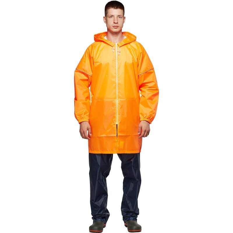 Плащ влагозащитный Русский дождевик Ивент Блик флуоресцентно-оранжевый, размер XXL 60-62