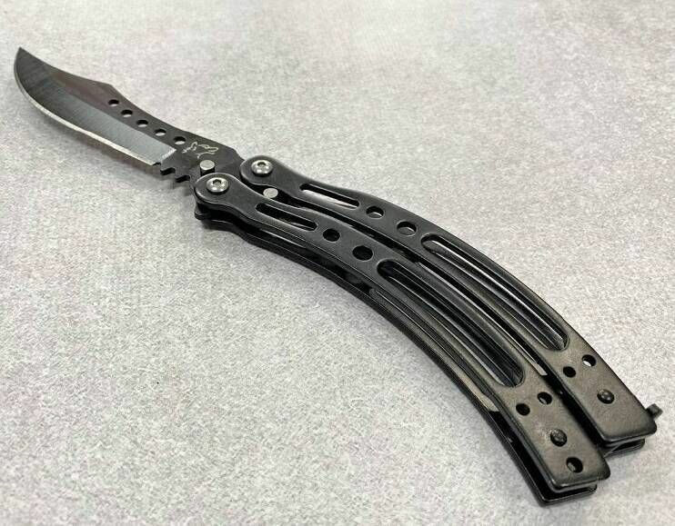 Нож бабочка игрушечный металлический, складной, балисонг, подарок ребенку, другу, мужу 21,5 см