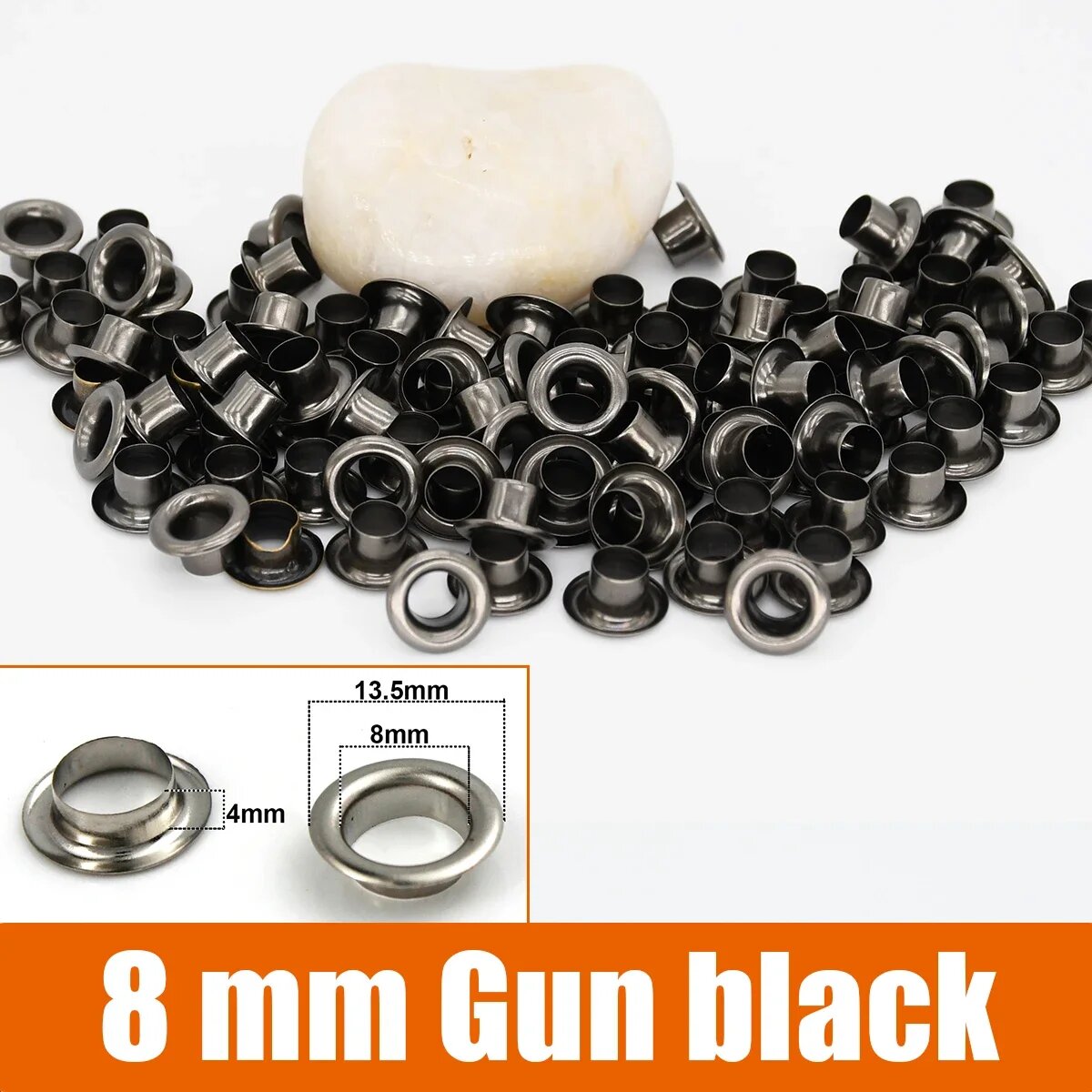 Люверсы 8 мм Gun black, черные