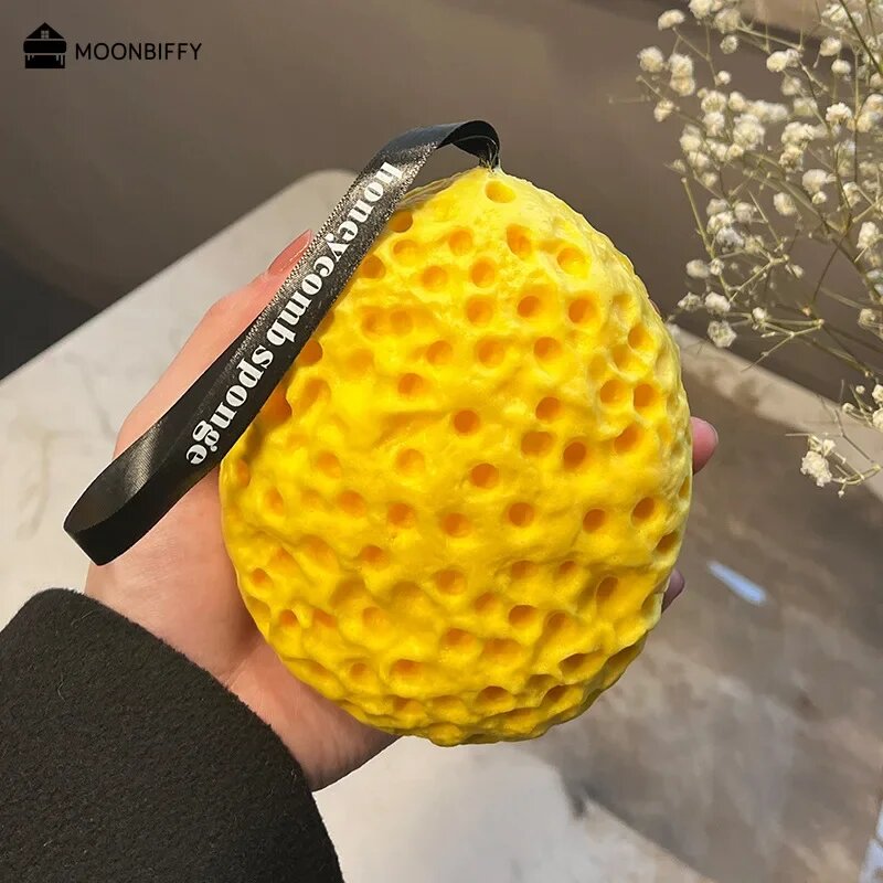 Желтая мочалка для тела Honeycomb Sponge L