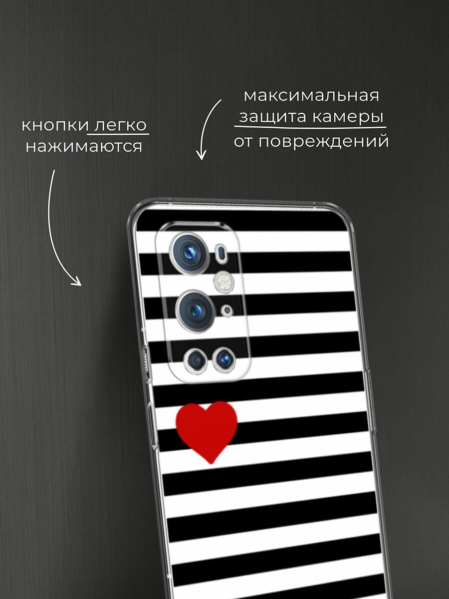 Чехол на OnePlus 9 Pro / ВанПлас 9 Про с принтом "Красное сердце" — фото 1