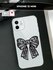 Чехол на Apple iPhone 12 mini / Айфон 12 Мини с принтом "Черный сетчатый бант 2"