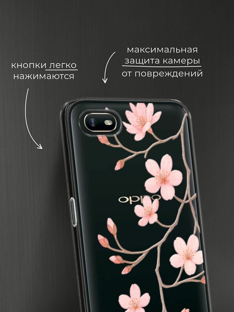 Чехол на Oppo A1k / Оппо А1к с принтом "Веточка распускающейся сакуры 2" — фото 1