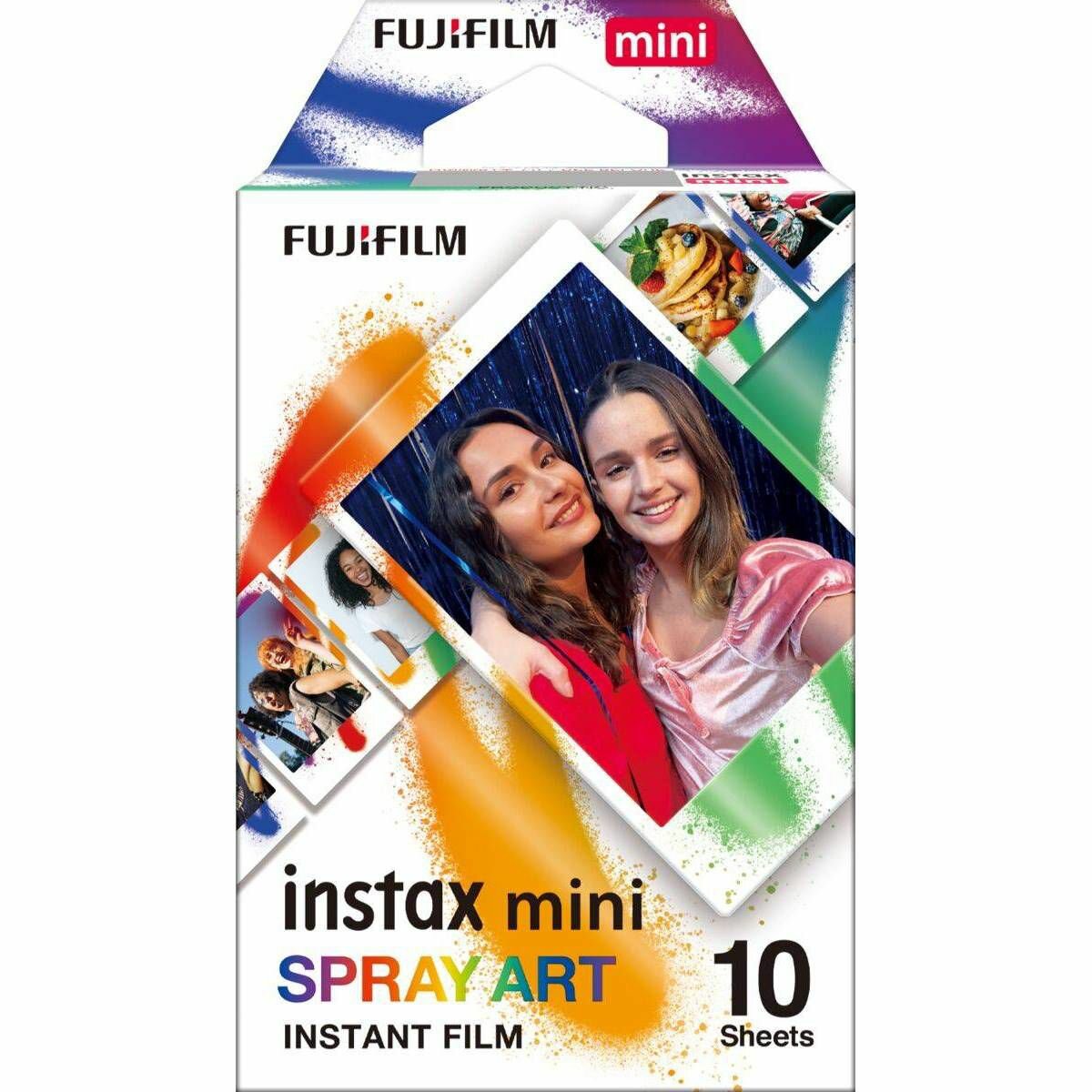 Фотобумага Fujifilm Instax Mini Graffiti для струйной печати с радужной каймой, 10 листов/коробка