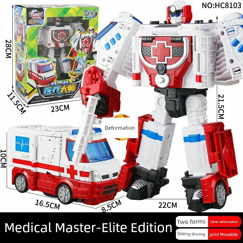 Трансформируемый робот-машинка Cafebao Car God Rescue Alliance: спиральный мессенджер, бетоноукладчик, пожарный,