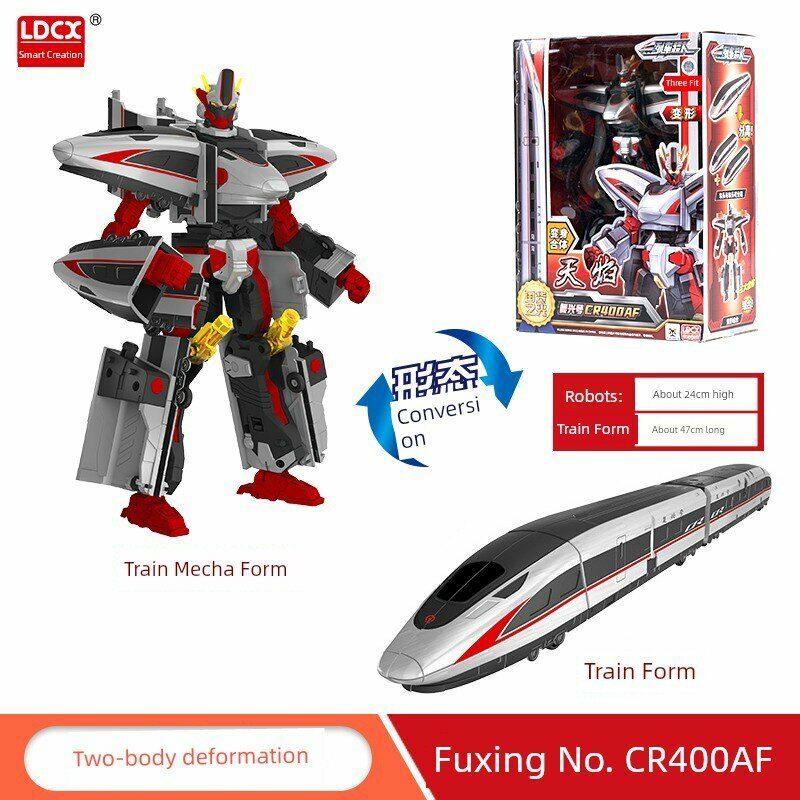 Оригинальный робот-трансформер «Супермен-поезд» 2-в-1 с двойным лезвием, синий волк, игрушка-поезд для мальчиков,