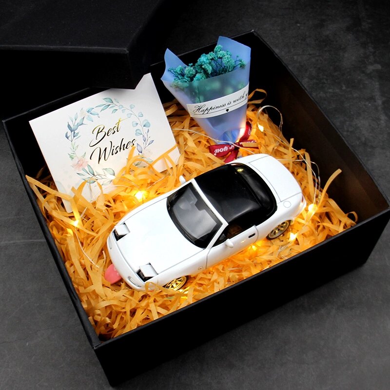 Модель автомобиля Mazda MX-5 из сплава 1/32 с подарочной коробкой и подсветкой, белый
