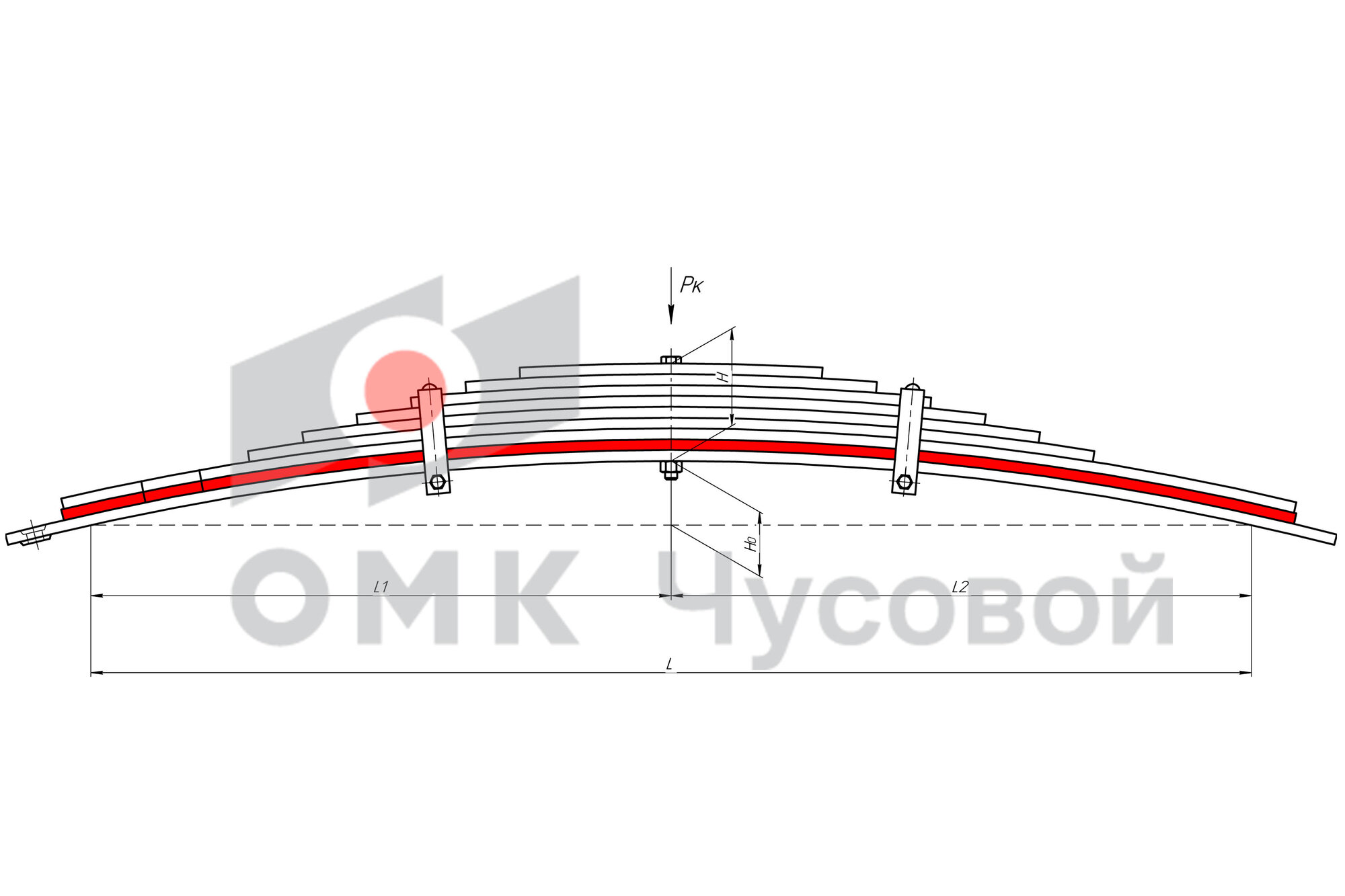 Лист №2 Рессора передняя для трактора 739M 10 листов