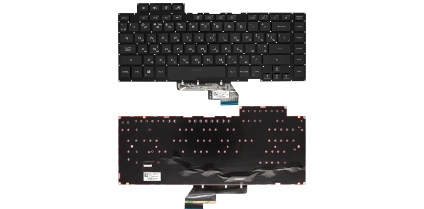 Клавиатура для ноутбука Asus ROG Zephyrus M GU502GV, GU502GU, S GX502GW, GX502GV, чёрная, без рамки,